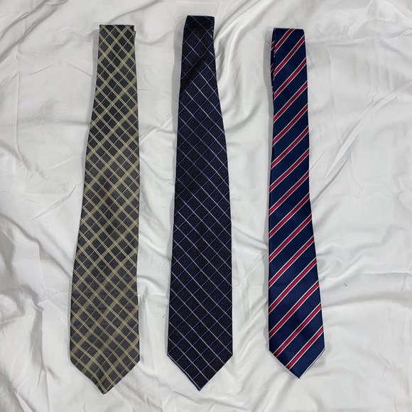 Unbranded | Accessories | Mens Assorted Silk Striped Ties Bundle 3ties ...